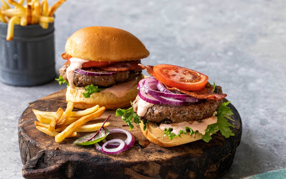 Homestyle hamburger med fries | Nortura PROFF