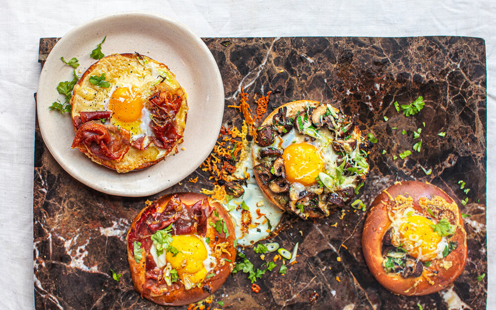 Bagel-hole-eggs med spekeskinke og Pecorino - og… | Nortura PROFF